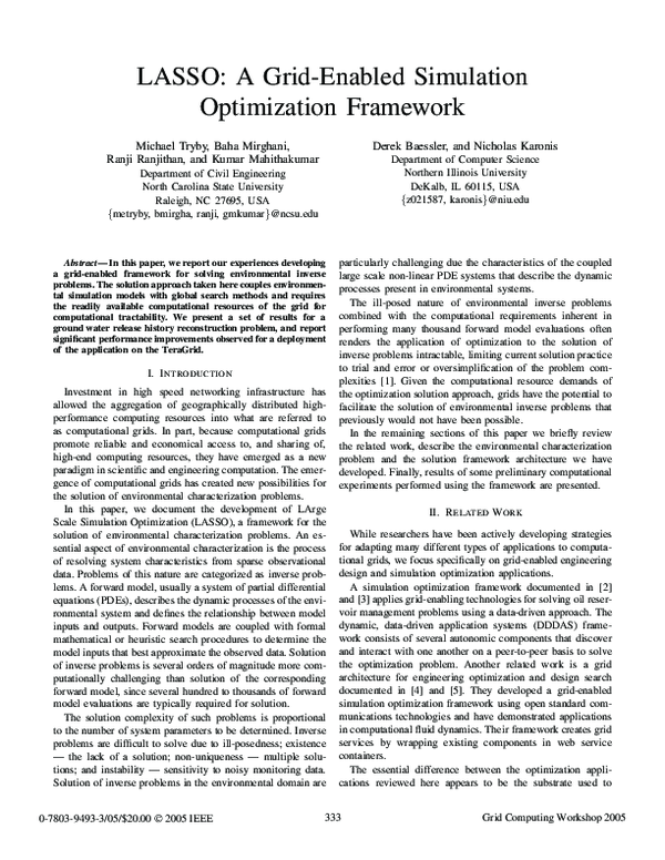 (PDF) LASSO: a grid-enabled simulation optimization framework