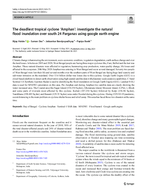 (PDF) The deadliest tropical cyclone ‘Amphan’: investigate the natural ...