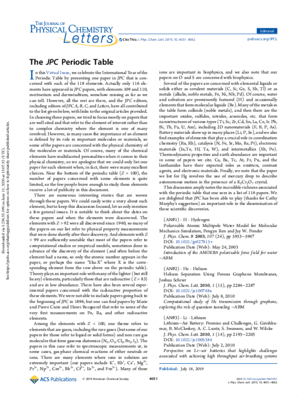(PDF) The JPC Periodic Table | Daniel Crawford - Academia.edu