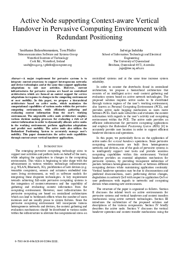 (PDF) Active Node supporting Context-aware Vertical Handover in Pervasive Computing Environment ...
