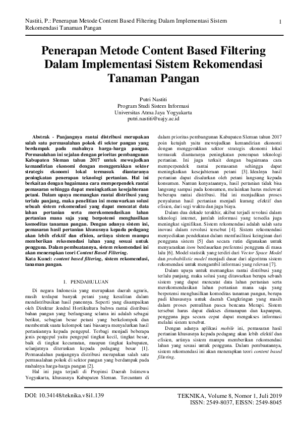 (PDF) Penerapan Metode Content Based Filtering Dalam Implementasi ...