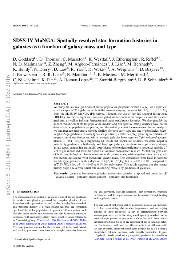(PDF) SDSS-IV MaNGA: Spatially resolved star formation histories in ...