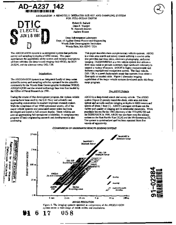 (PDF) Argo/Jason A Remotely Operated Survey And Sampling System For ...