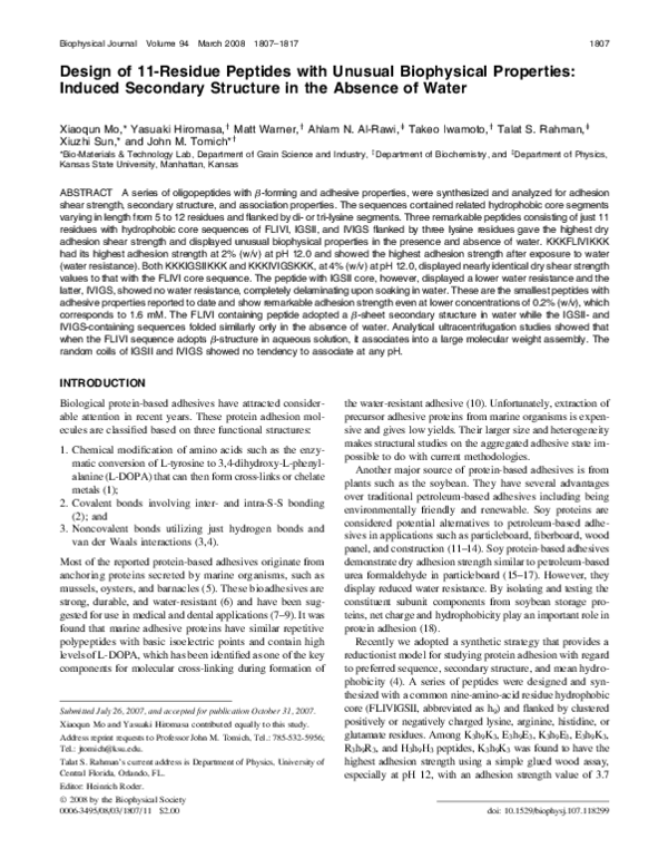 (PDF) Design of 11-Residue Peptides with Unusual Biophysical Properties ...
