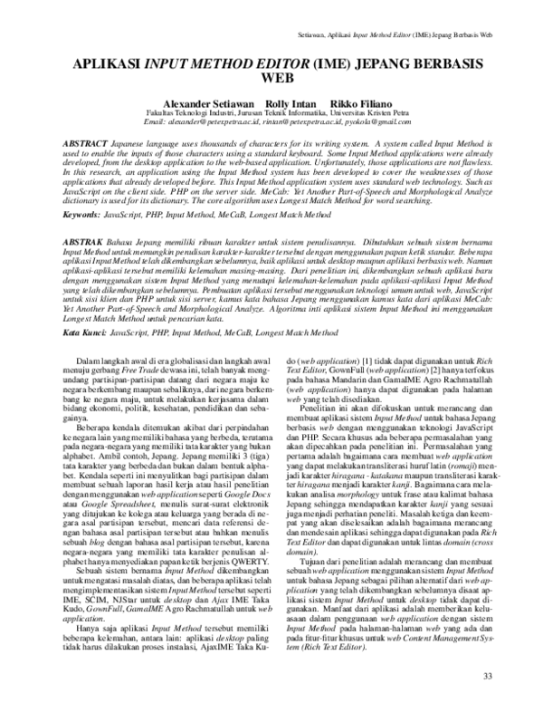(PDF) Aplikasi Input Method Editor (Ime) Jepang Berbasis Web