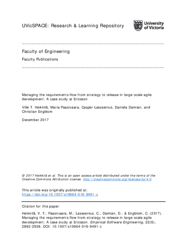 (PDF) Managing the requirements flow from strategy to release in large-scale agile development ...
