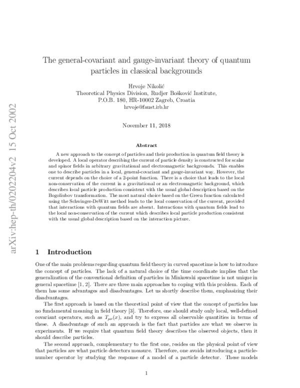(PDF) The General-Covariant and Gauge-Invariant Theory of Quantum ...
