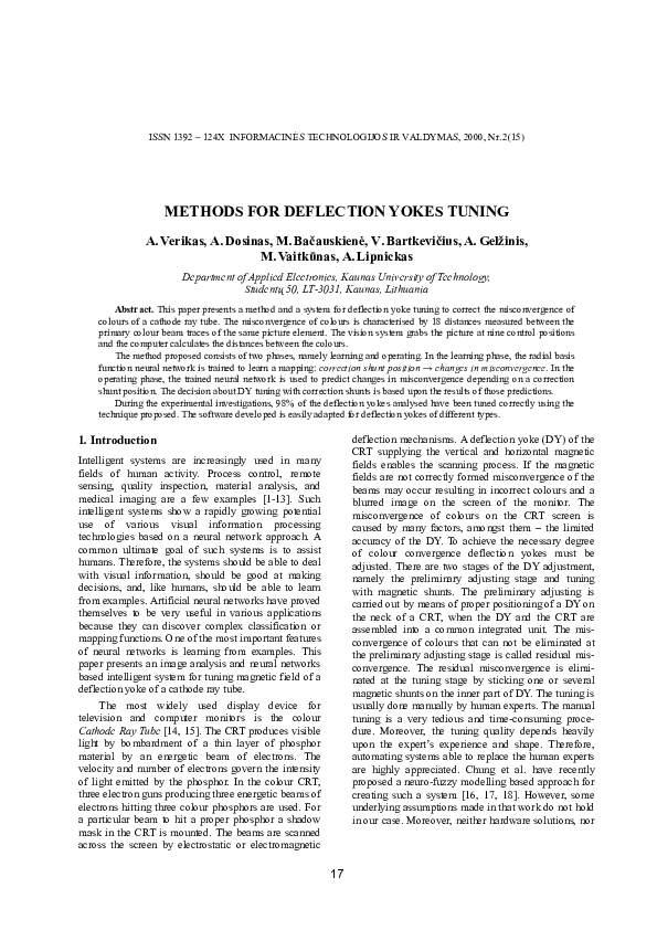 (PDF) Methods for Deflection Yokes Tuning