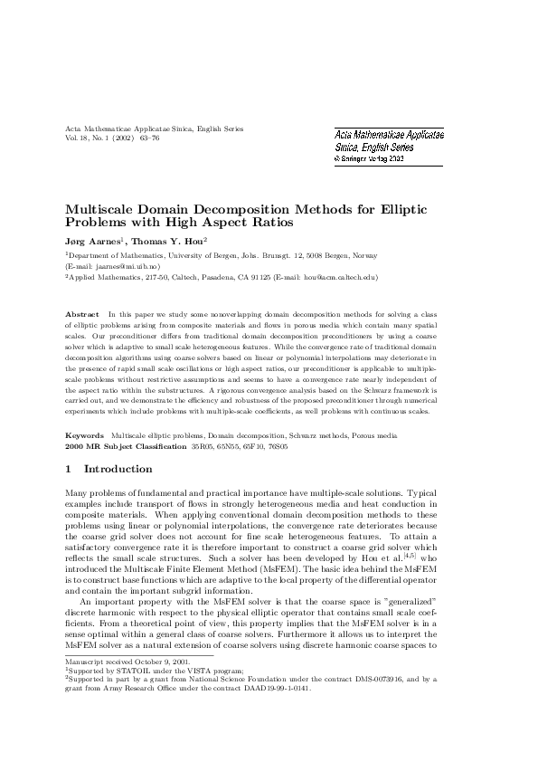 (PDF) Multiscale Domain Decomposition Methods for Elliptic Problems with High Aspect Ratios ...