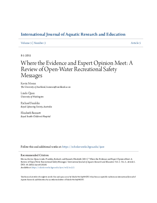 (PDF) Where the Evidence and Expert Opinion Meet: A Review of Open ...