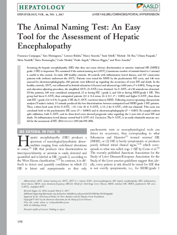 (PDF) The animal naming test: An easy tool for the assessment of ...