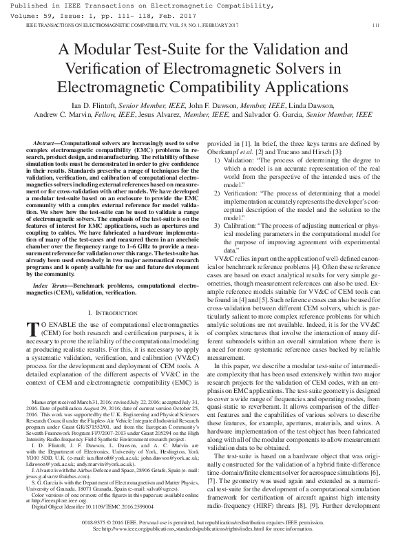 (PDF) A Modular Test-Suite for the Validation and Verification of ...