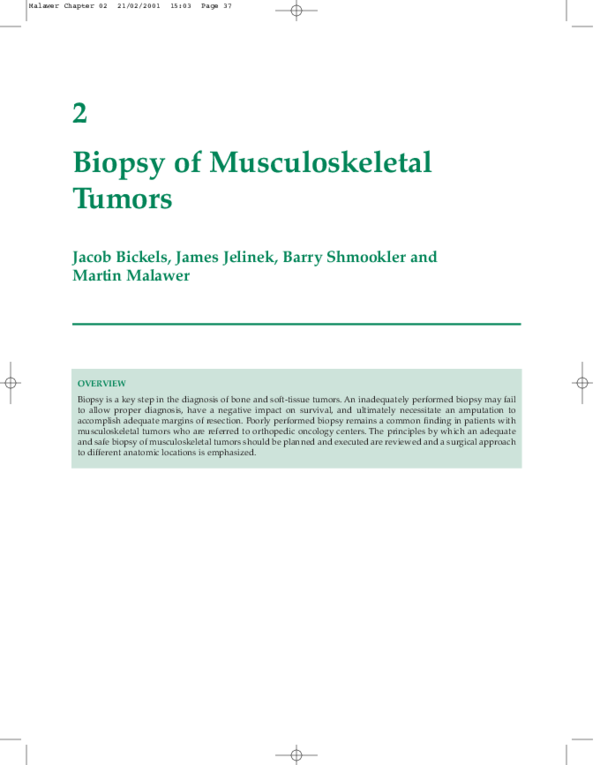 (PDF) Biopsy of Musculoskeletal Tumors: Current Concepts