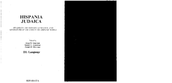 (PDF) Toward a Linguistic and Cultural Geography of Judezmo