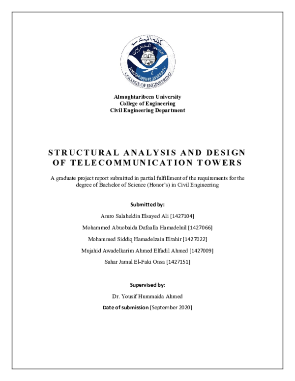 (PDF) STRUCTURAL ANALYSIS AND DESIGN OF TELECOMMUNICATION TOWERS