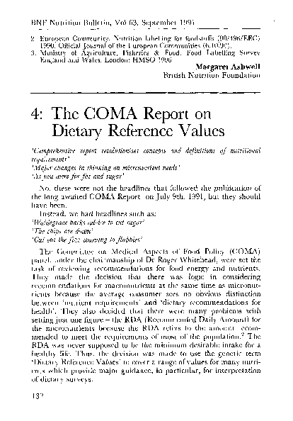 (PDF) 4: The COMA Report on Dietary Reference Values