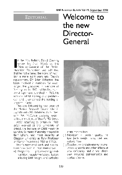 (PDF) Welcome to the new Director-General