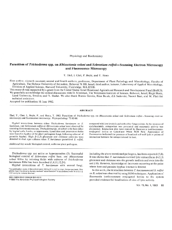 (PDF) Parasitism of Trichoderma spp. on Rhizoctonia solani and Sclerotium rolfsii -- Scanning ...