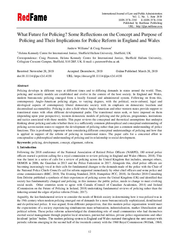 (PDF) What Future for Policing? Some Reflections on the Concept and ...