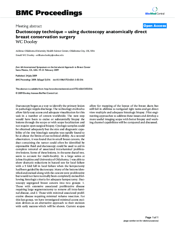 (PDF) Ductoscopy technique – using ductoscopy anatomically direct ...