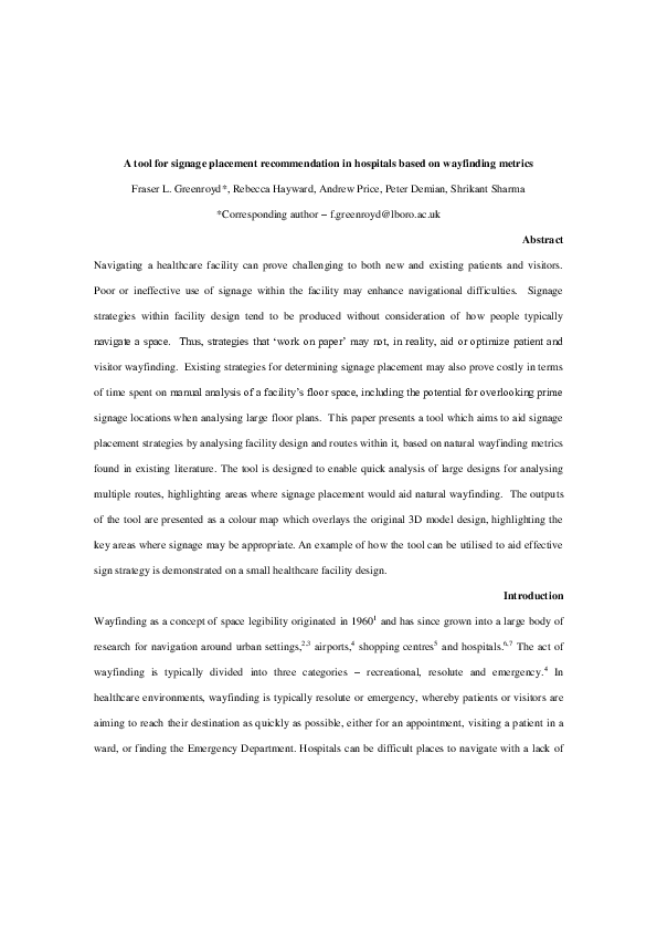 (PDF) A tool for signage placement recommendation in hospitals based on ...