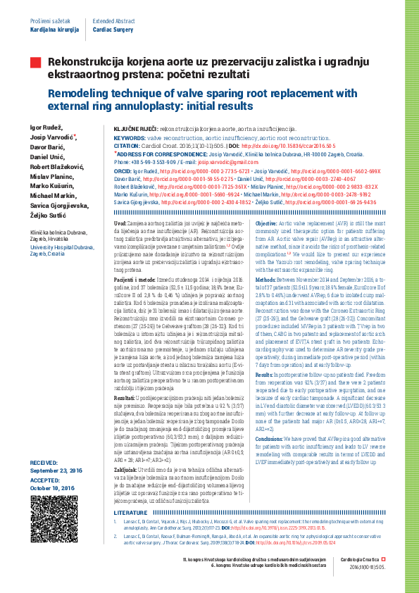 (PDF) Remodeling technique of valve sparing root replacement with ...