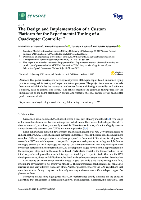 (PDF) The Design and Implementation of a Custom Platform for the Experimental Tuning of a ...