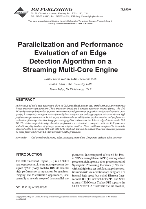 (PDF) Parallelization and Performance Evaluation of an Edge Detection Algorithm on a Streaming ...