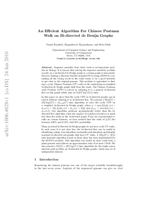 (PDF) An Efficient Algorithm for Chinese Postman Walk on Bi-Directed De ...