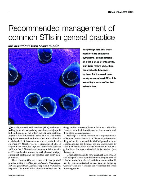 (PDF) Recommended management of common STIs in general practice