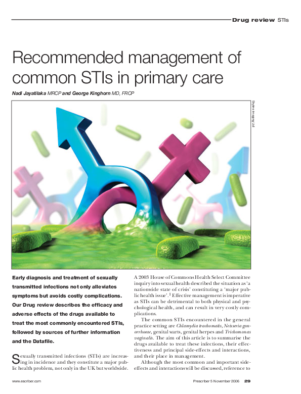 (PDF) Recommended management of common STIs in primary care