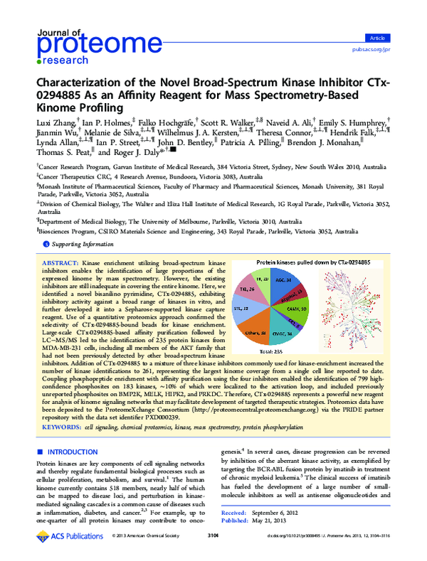 (PDF) Characterization of the Novel Broad-Spectrum Kinase Inhibitor CTx-0294885 As an Affinity ...