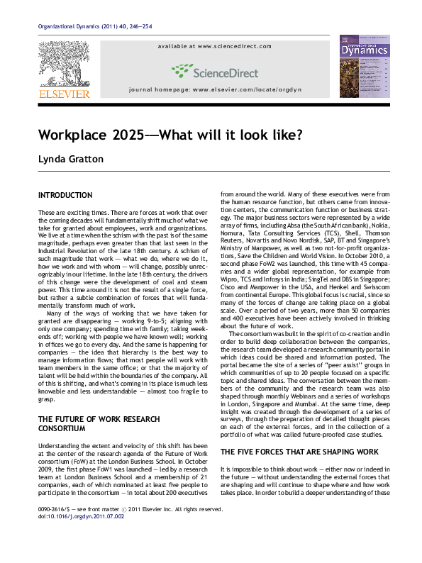 (PDF) Workplace 2025—What will it look like?