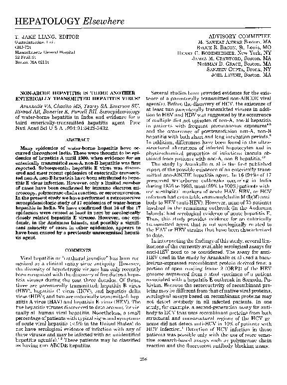 (PDF) Non-ABCDE hepatitis: IS there another enterically transmitted ...