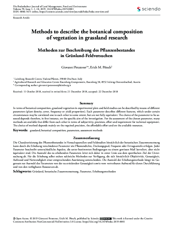 (PDF) Methods to describe the botanical composition of vegetation in ...