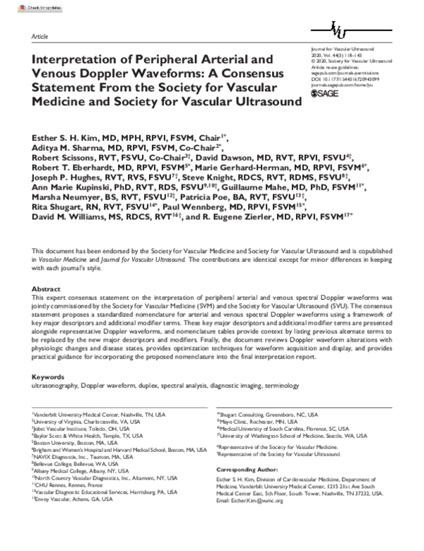 (PDF) Interpretation of Peripheral Arterial and Venous Doppler ...