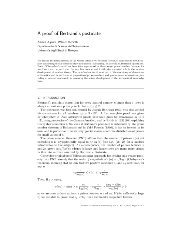 A proof of Bertrand’s postulate