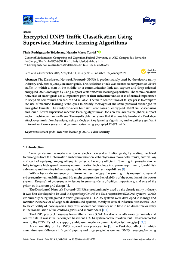 (PDF) Encrypted DNP3 Traffic Classification Using Supervised Machine ... (PDF) Encrypted DNP3 Traffic Classification Using Supervised Machine ...
