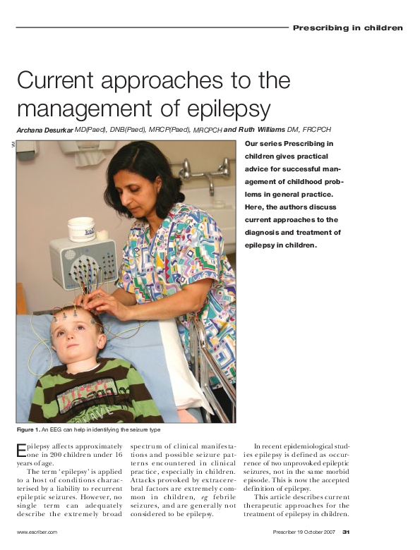 (PDF) Current approaches to the management of epilepsy