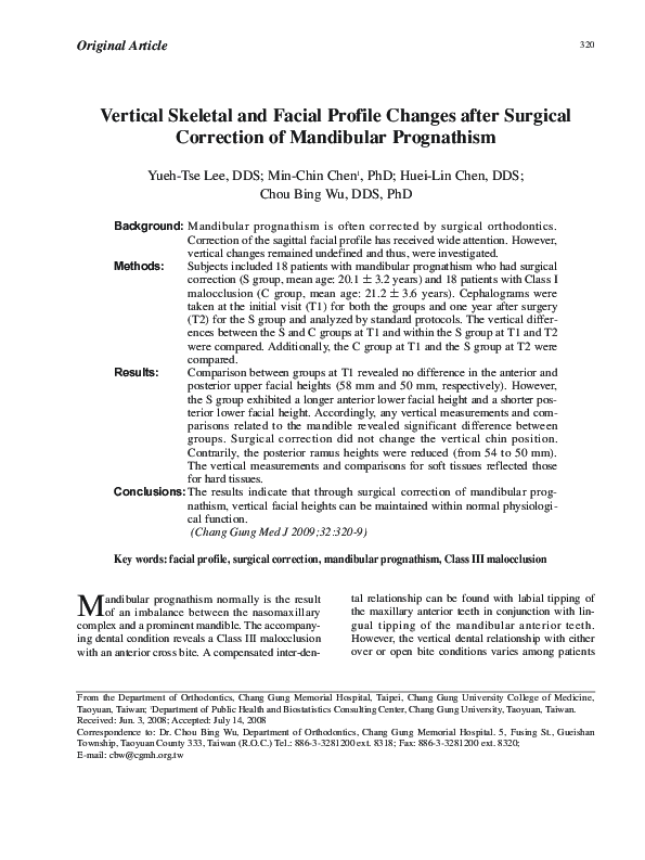 (PDF) Vertical skeletal and facial profile changes after surgical ...