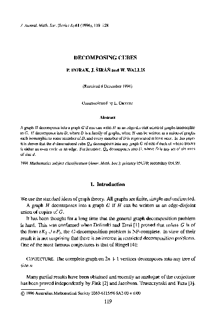 (PDF) Decomposing cubes