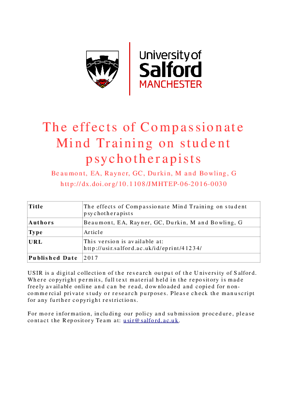 (PDF) The effects of compassionate mind training on student ...