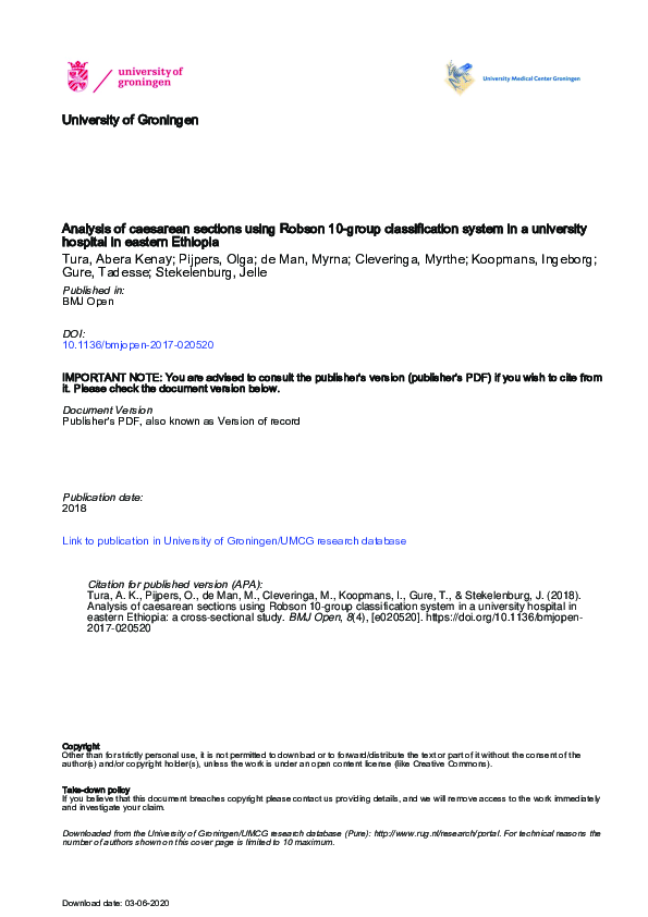 (PDF) Analysis of caesarean sections using Robson 10-group ...