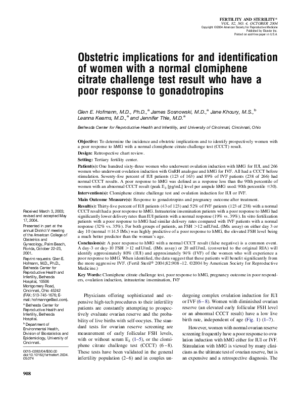 (PDF) Obstetric implications for and identification of women with a ...
