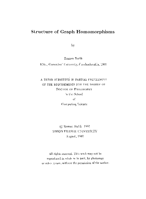 (PDF) Structure of graph homomorphisms