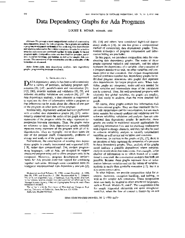 (PDF) Data dependency graphs for Ada programs