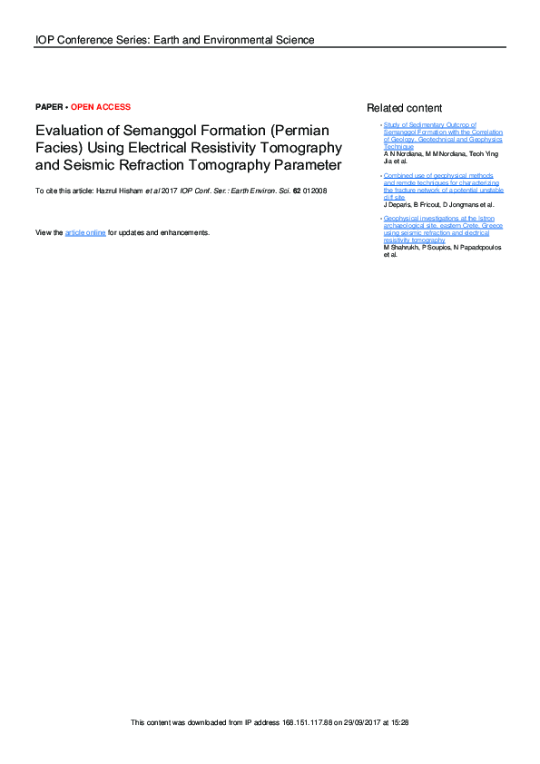 (PDF) Evaluation of Semanggol Formation (Permian Facies) Using ...