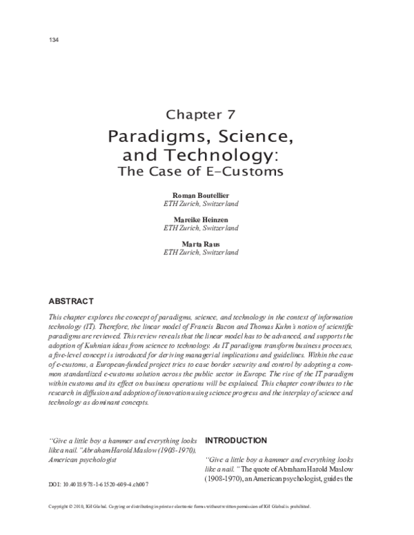(PDF) Paradigms, Science, and Technology