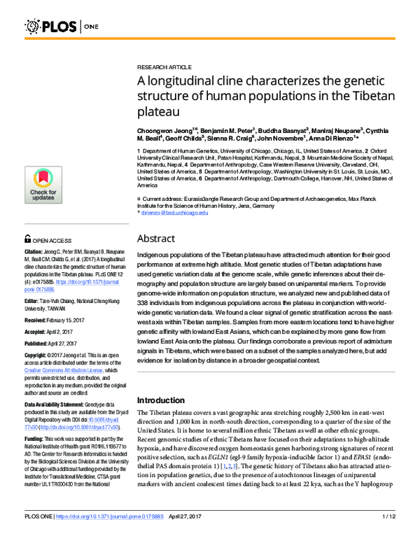 (PDF) A longitudinal cline characterizes the genetic structure of human ...