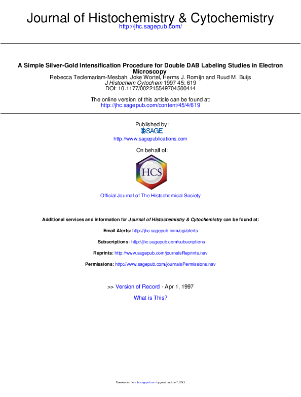 (PDF) A Simple Silver-Gold Intensification Procedure for Double DAB ...